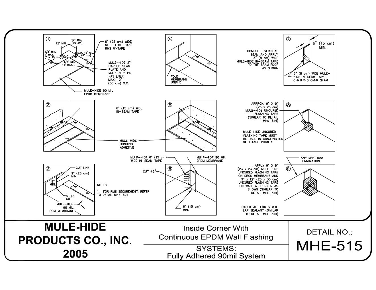 EPDM Pre-Cut Inside/Outside Corners