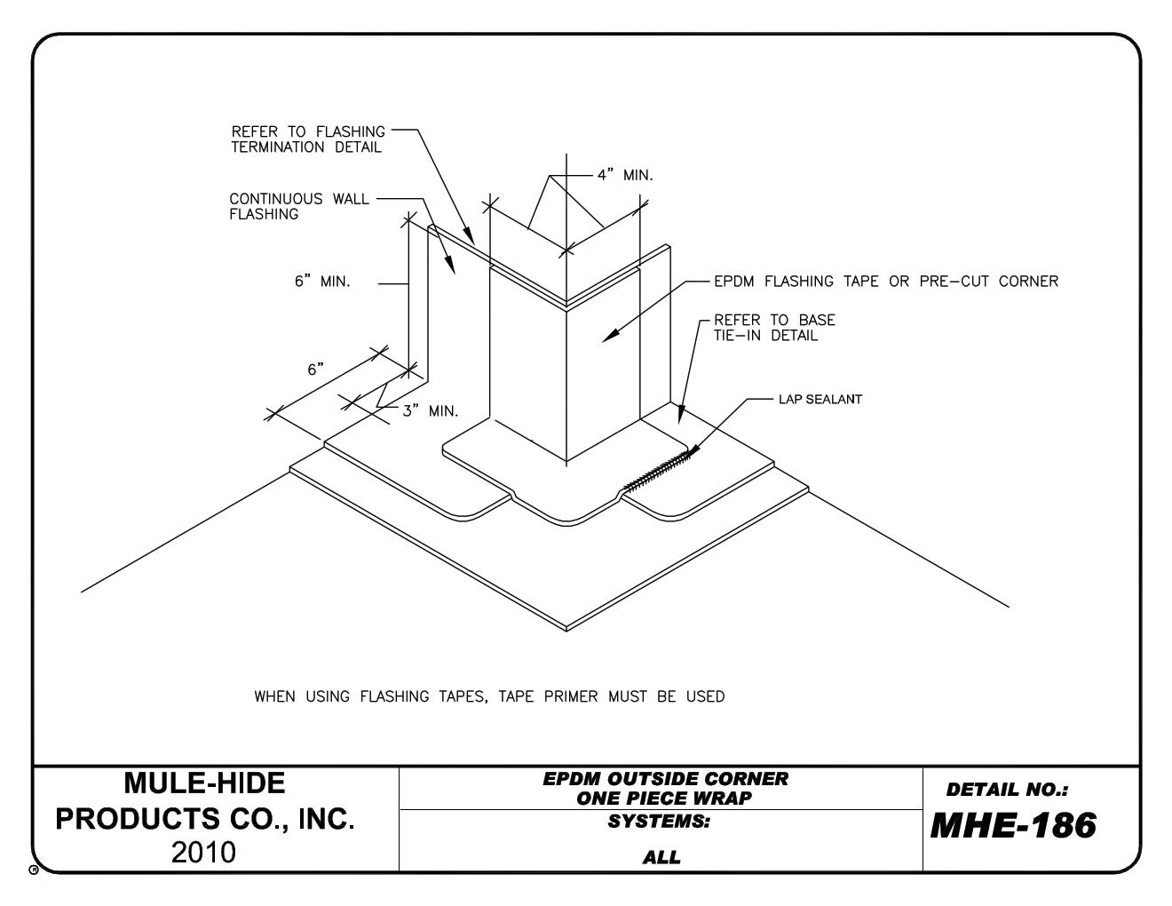 EPDM Pre-Cut Inside/Outside Corners
